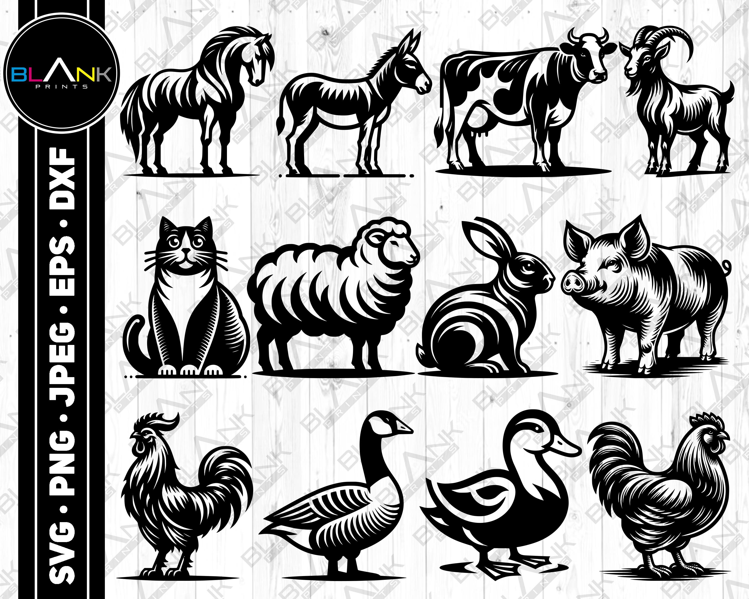 Farm Animals Mega Bundle (svg, Png, Jpg, Eps, Dxf) (digital Download ...