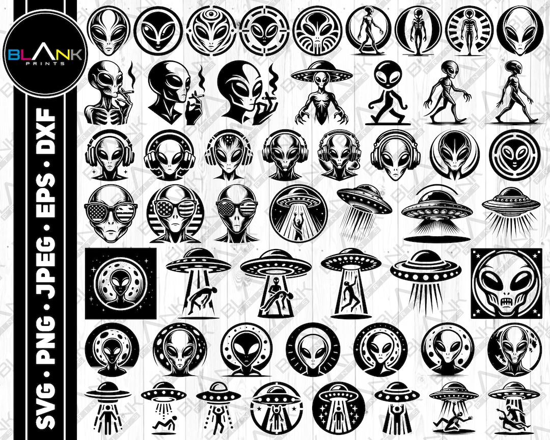 Alien UFO SVG Bundle: Cricut & Silhouette Designs (digital Download) - Etsy