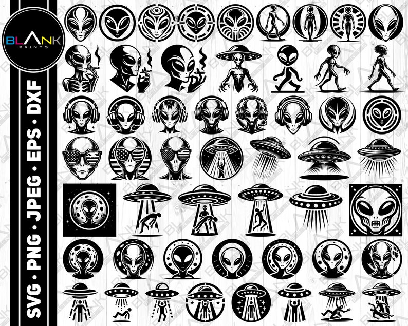 Paquete SVG de OVNI extraterrestre: diseños para Cricut y Silhouette ...