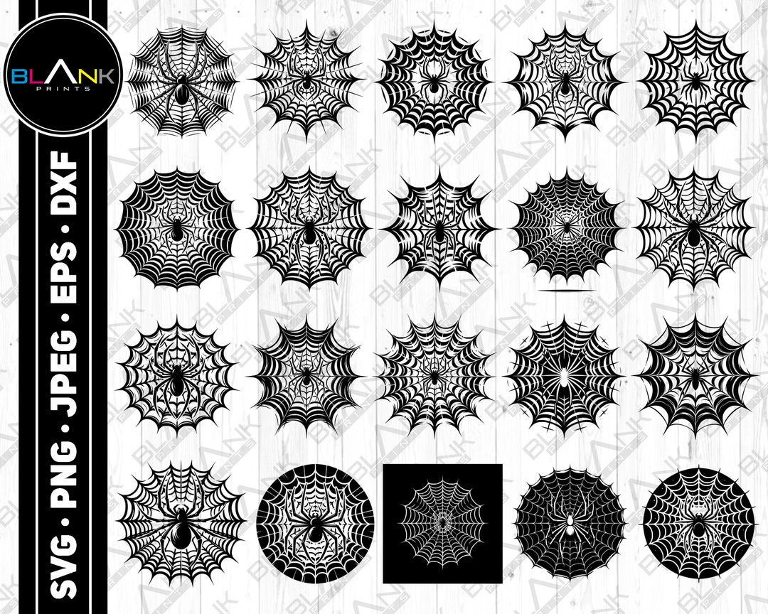 Spider Web Bundle Svg Png Jpeg Eps Dxf Bundle Silhouette Clipart Cricut ...