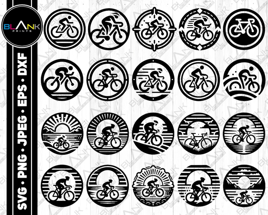 Cycling Bundle Svg Png Jpeg Eps Dxf Bundle Silhouette Cricut Commercial ...