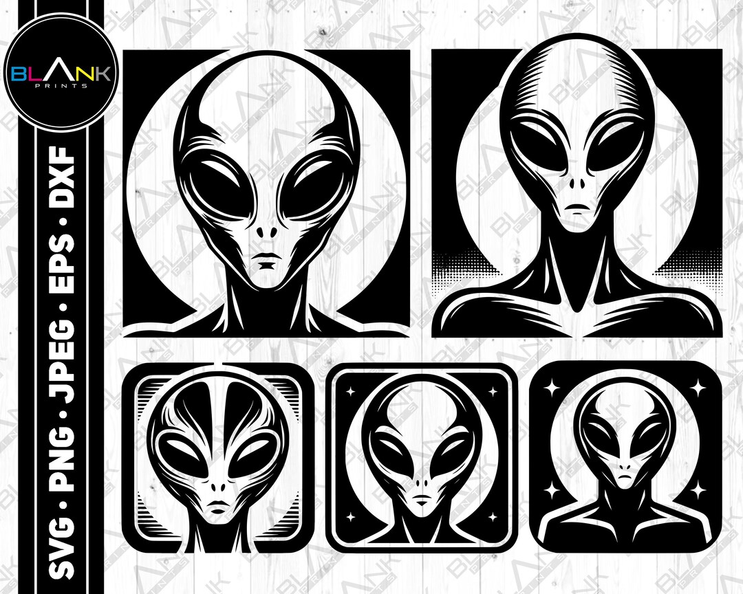 Alien Bundle Svg Png Jpeg Eps Dxf Engrave Silhouette Clipart Cricut ...
