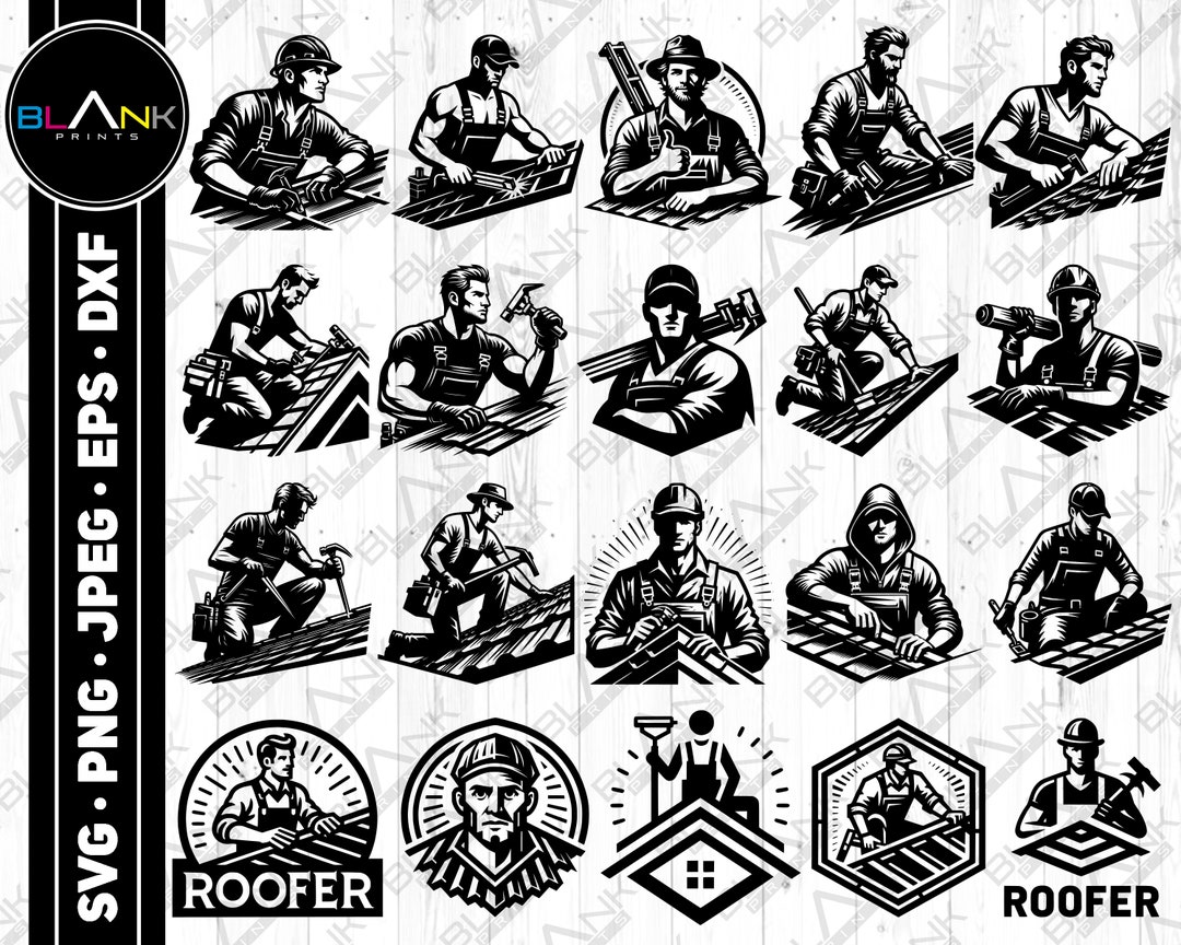 Roofer SVG Bundle: Commercial Use Roofing Graphics (digital Download ...