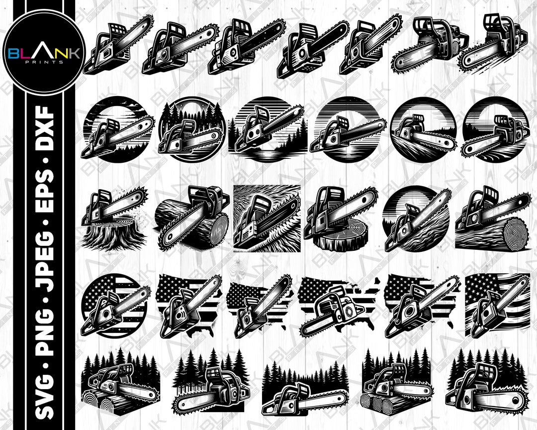 Chainsaw Clipart Vector Bundle (svg, Png, Jpg, Eps, Dxf) - Etsy