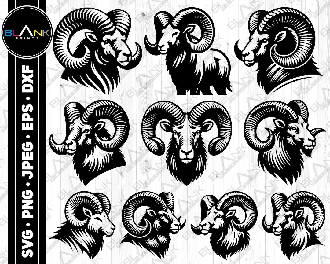 Bighorn Bundle Svg Png Jpeg Eps Dxf Bundle Silhouette Clipart Cricut Vector Commercial Use ...