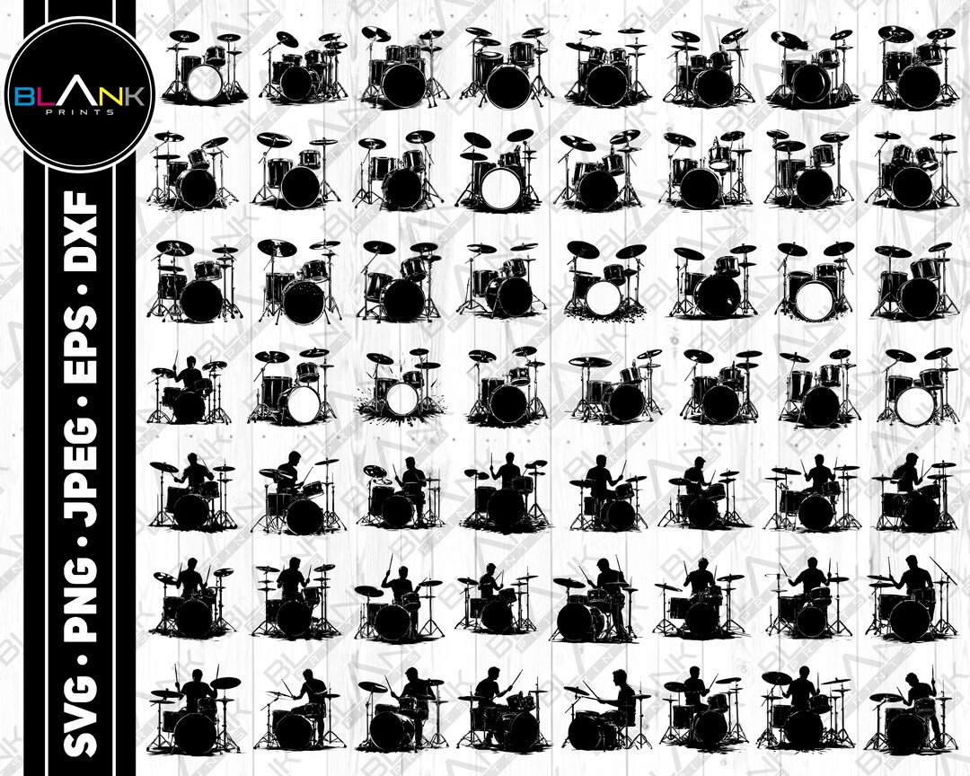 Drummer SVG Bundle: Music Vector Clipart (digital Download) - Etsy