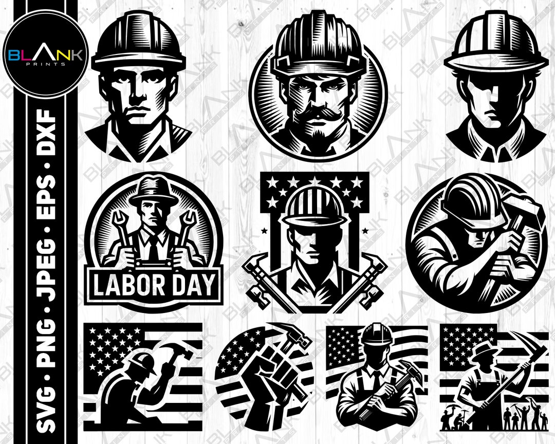 Labor Day Bundle Svg Png Jpeg Eps Dxf Bundle Silhouette Clipart Cricut ...