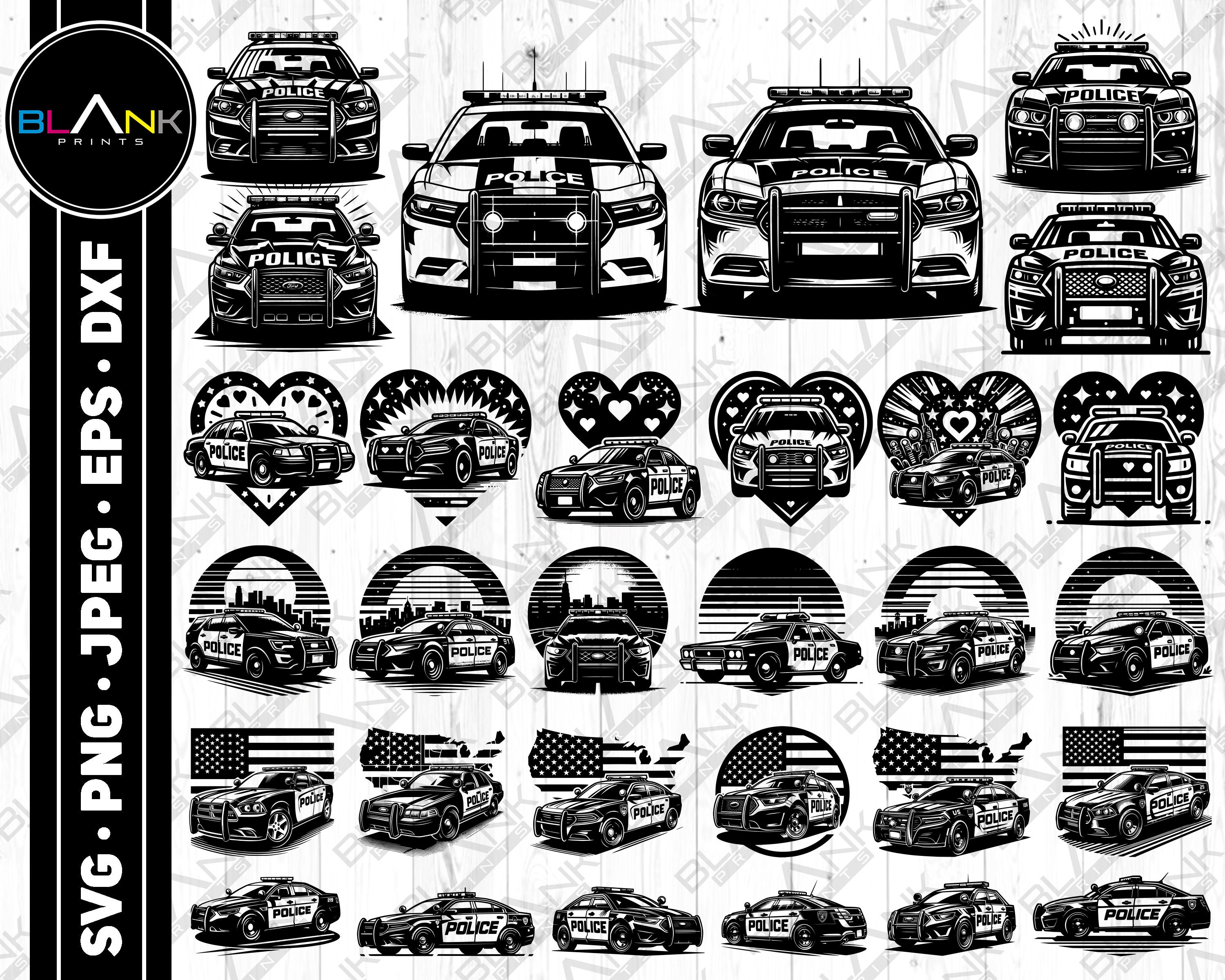 Police Car Vector Bundle (svg, Png, Jpg, Eps, Dxf) (digital Download ...