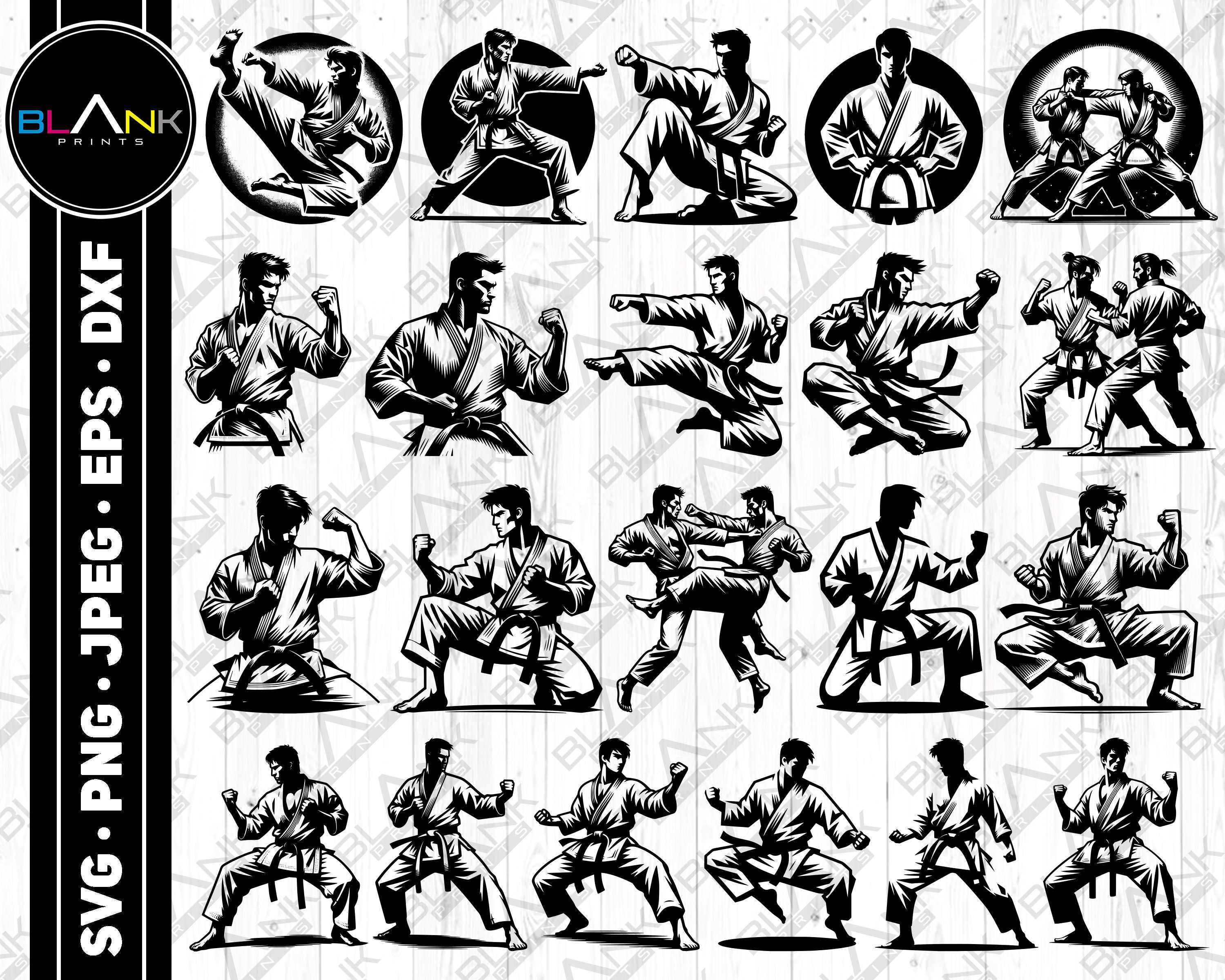 Karate Mega Bundle Svg Png Jpeg Eps Dxf Bundle Silhouette Cricut ...
