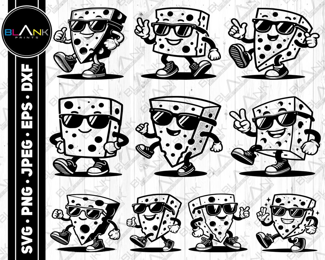 Cute Cheese Bundle Svg Png Jpeg Eps Dxf Bundle Silhouette Clipart ...