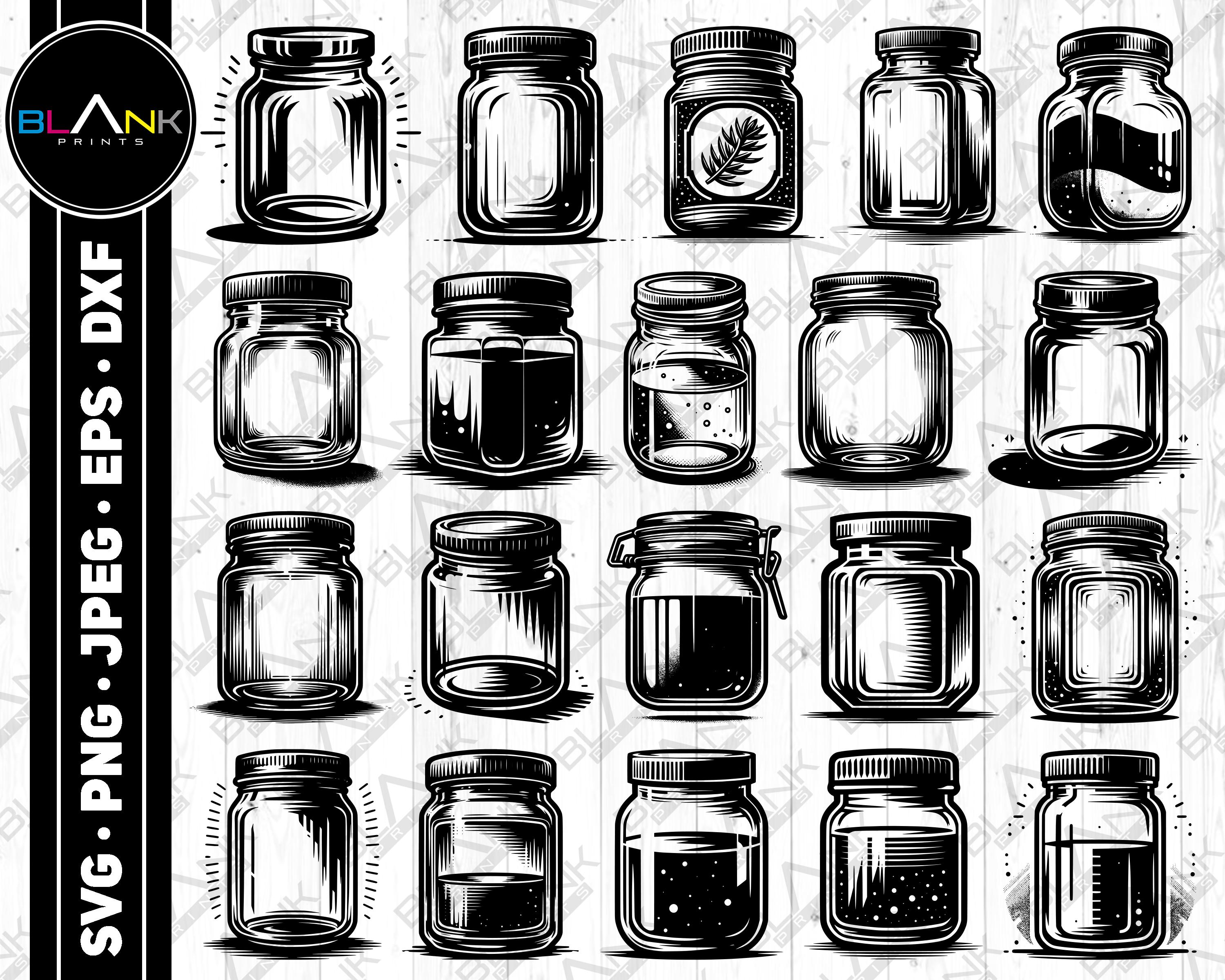 Jar Bundle Svg Png Jpeg Eps Dxf Bundle Silhouette Clipart Cricut Vector ...