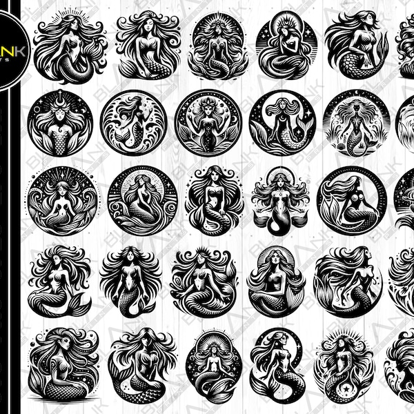 Mermaid Vector - Etsy