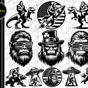 Bigfoot Bundle Svg Png Jpeg Eps Dxf Bundle Silhouette Cricut Commercial ...