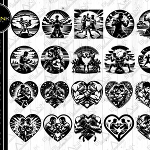 MMA Mega Bundle: Silhouette Clipart, Cricut Laser Vector (digital ...