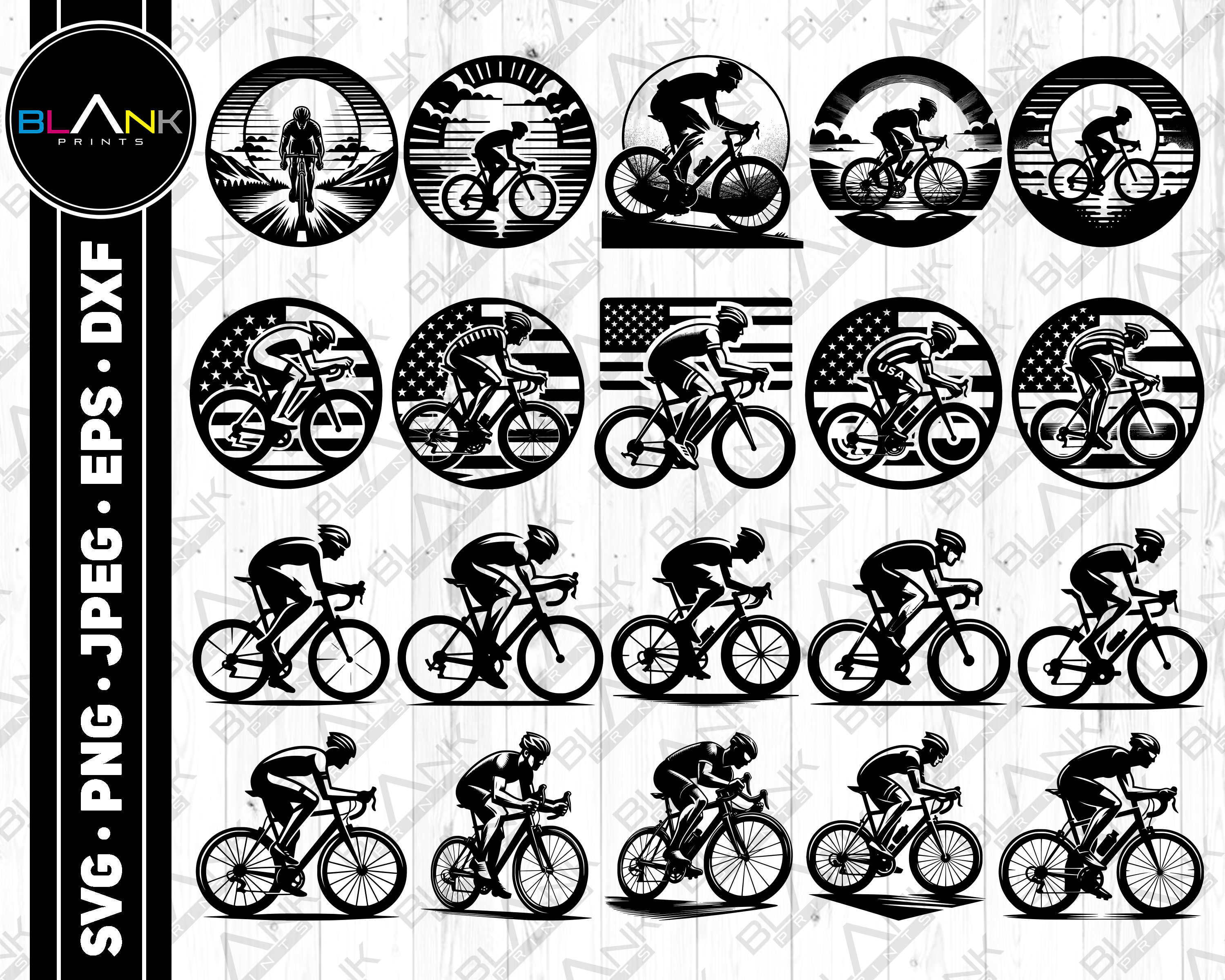 Cycling Bundle Svg Png Jpeg Eps Dxf Vector Bundle Silhouette Cricut ...