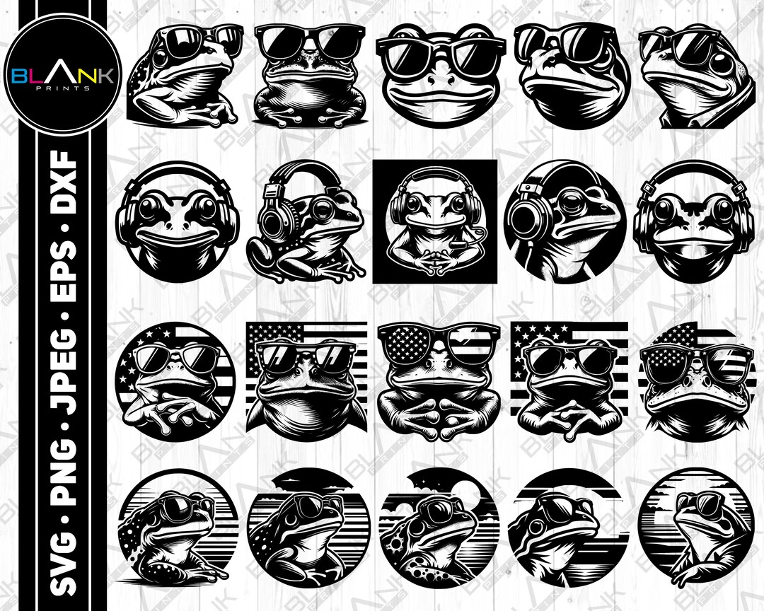 Frog Bundle Svg Png Jpeg Eps Dxf Vector Bundle Silhouette Cricut ...