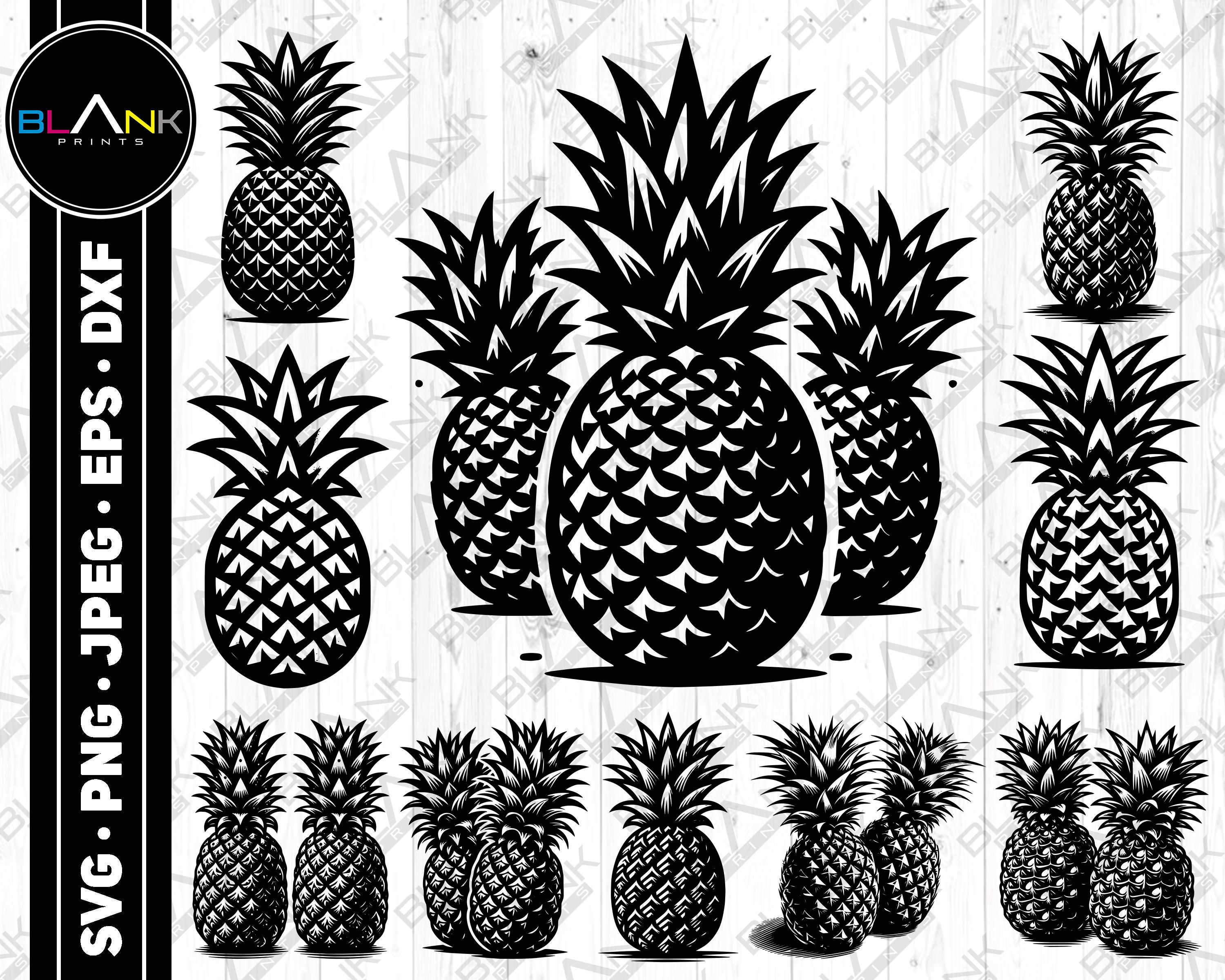 Pineapple Bundle Svg Png Jpeg Eps Dxf Bundle Silhouette Cricut Clipart ...