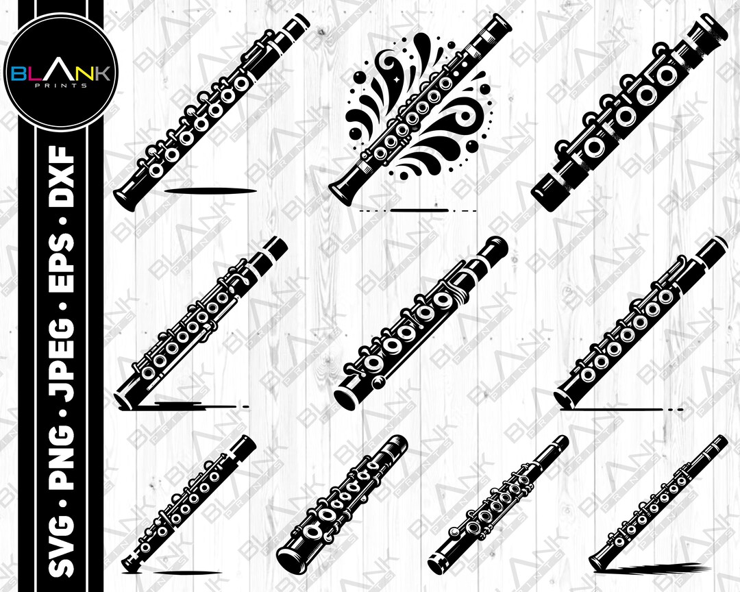 Flute Bundle Svg Png Jpeg Eps Dxf Bundle Silhouette Clipart Cricut ...