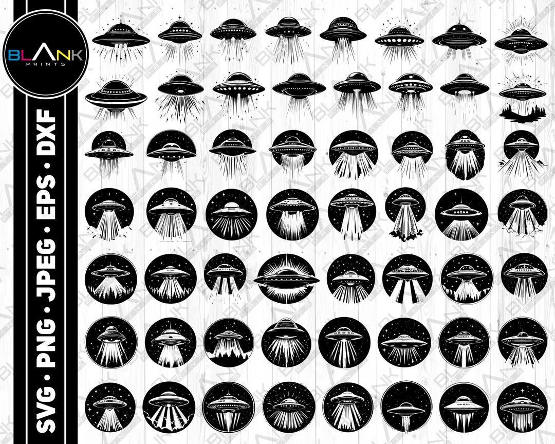 UFO Vector Bundle: Alien Spaceship Clipart (svg, Png, Jpg, Eps, Dxf) - Etsy