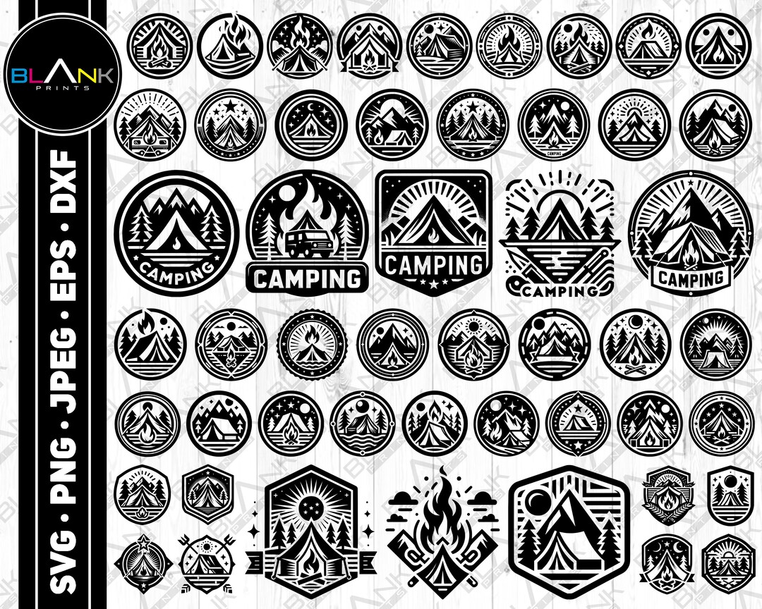 Camping Bundle Svg Png Jpeg Eps Dxf Bundle Silhouette Clipart Cricut ...