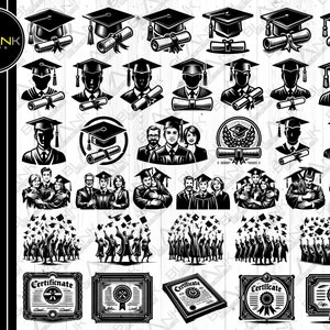 Graduation Bundle Svg Png Jpeg Eps Dxf Bundle Silhouette Clipart Cricut ...