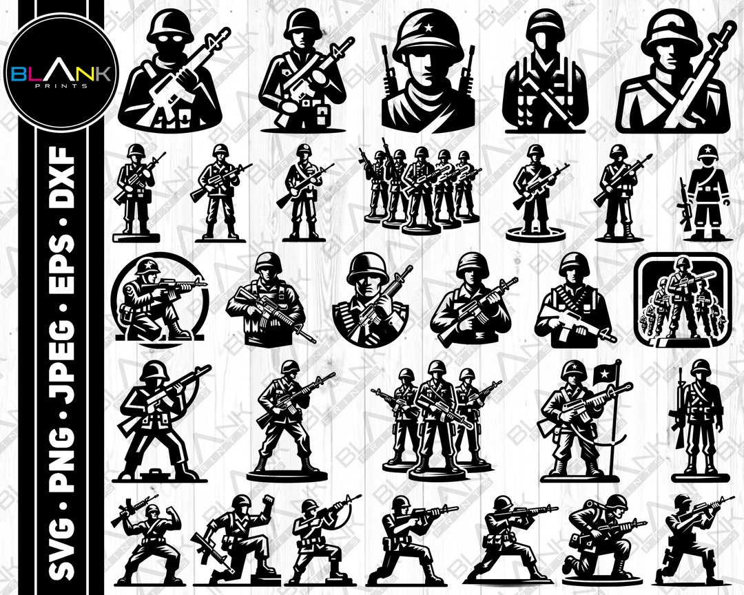 Toy Soldier Clipart Vector Bundle (svg, Png, Jpg, Eps, Dxf) - Etsy
