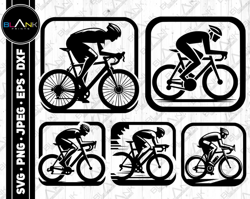 Cycling Bundle Svg Png Jpeg Eps Dxf Engrave Silhouette Clipart Cricut ...