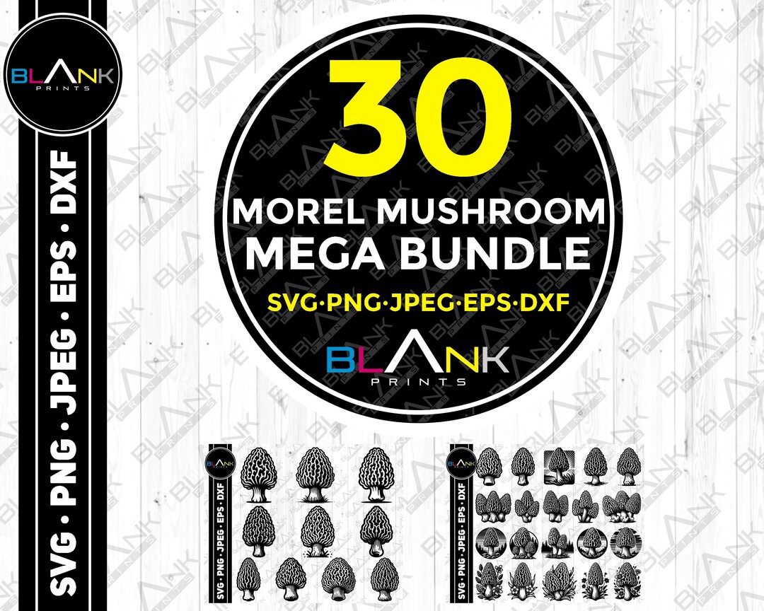 Morel Mushroom Mega Bundle Svg Png Jpeg Eps Dxf Bundle Silhouette ...