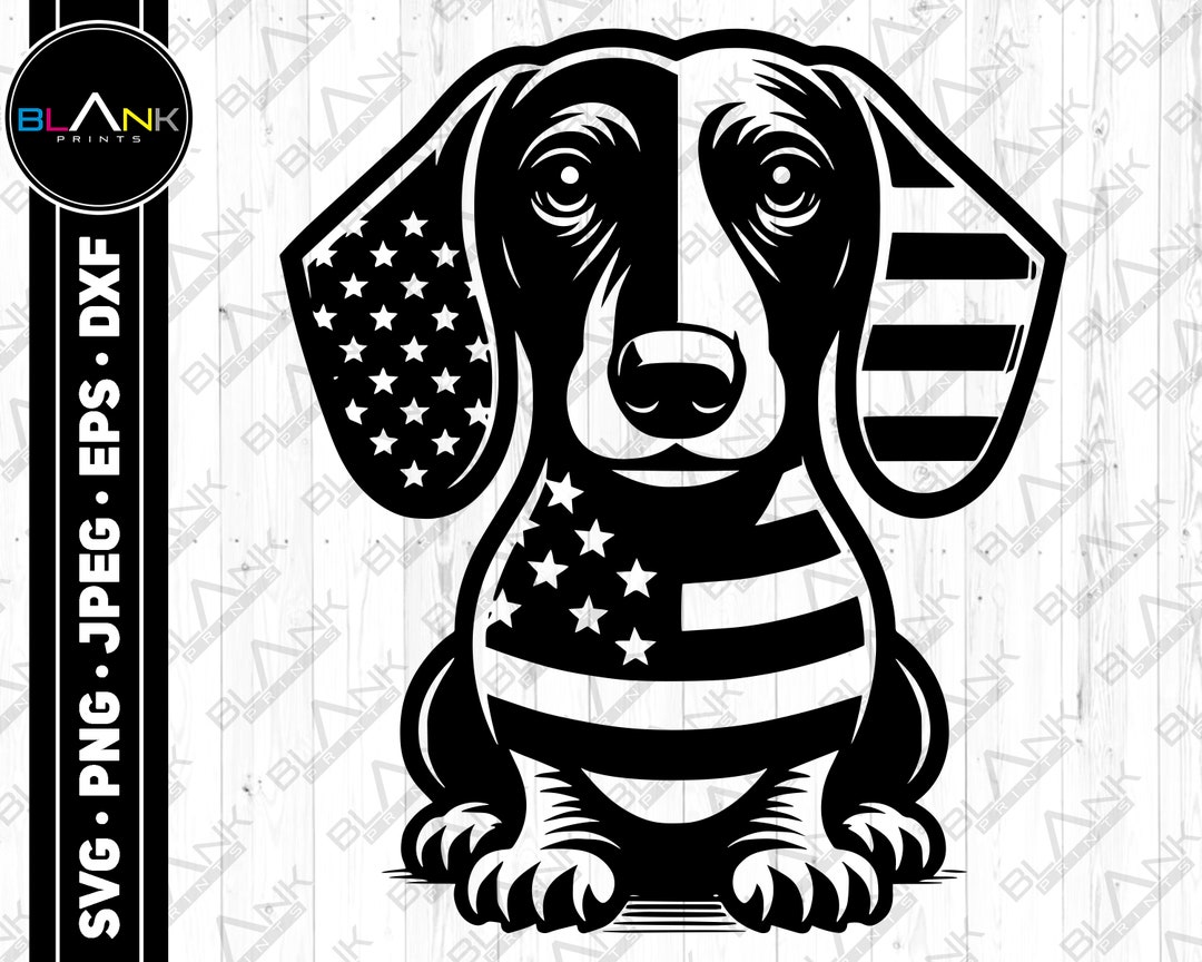Dachshund Usa Flag Svg Png Jpeg Eps Dxf Silhouette Cricut Commercial ...