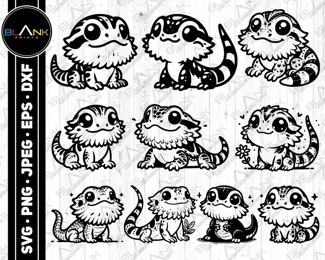 Bearded Dragon Clipart (svg, Png, Jpg, Dxf, Eps) (digital Download ...