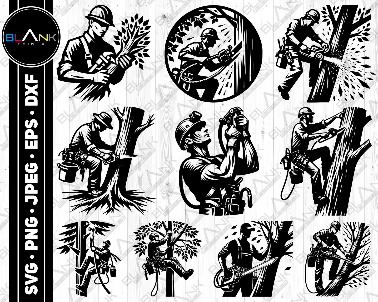 Arborist Bundle Svg Png Jpeg Eps Dxf Bundle Silhouette Clipart Cricut ...