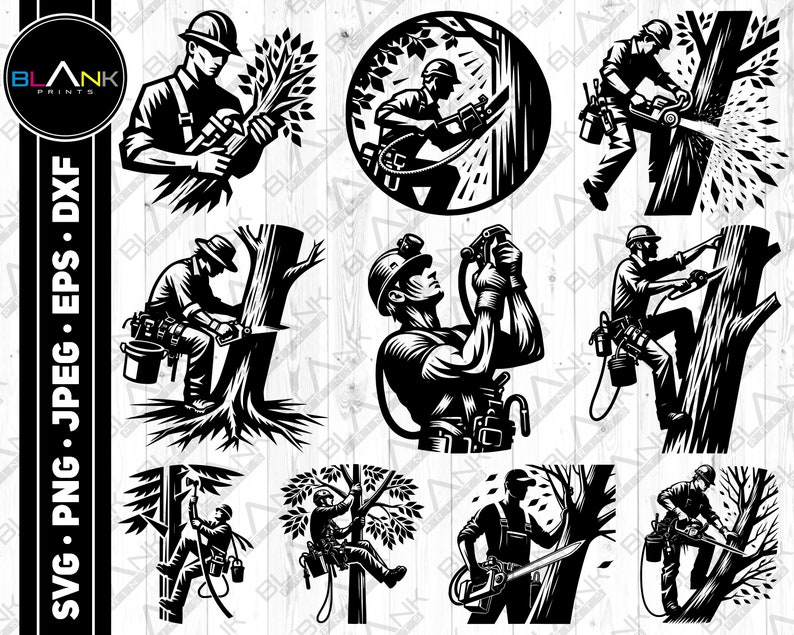 Arborist Bundle Svg Png Jpeg Eps Dxf Bundle Silhouette Clipart Cricut ...