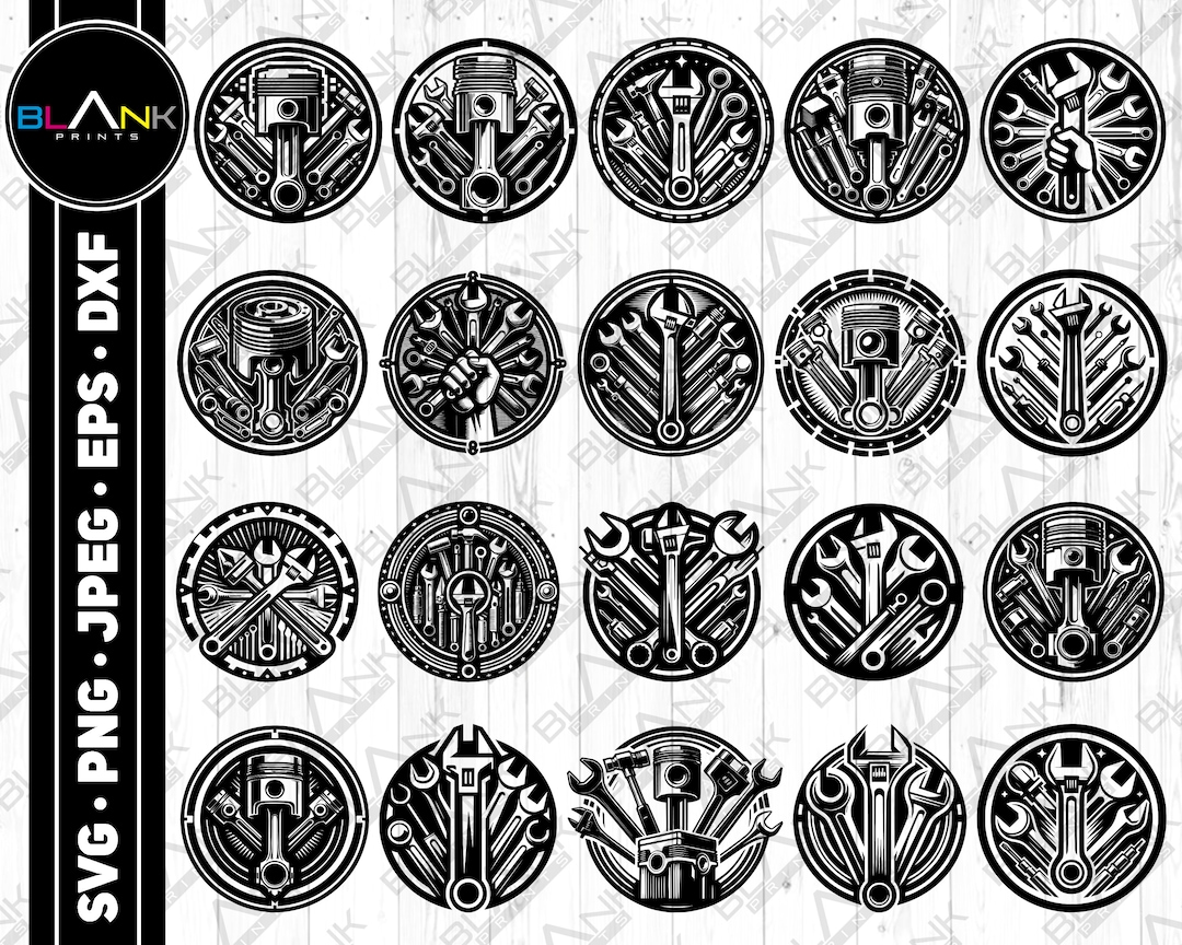 Mechanic Tools Bundle Svg Png Jpeg Eps Dxf Bundle Silhouette Clipart ...