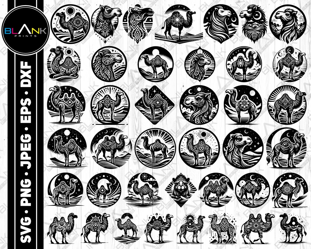 Camel Bundle Svg Png Jpeg Eps Dxf Bundle Silhouette Cricut Clipart ...