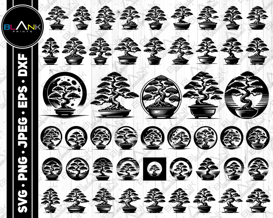 Bonsai Bundle Svg Png Jpeg Eps Dxf Bundle Silhouette Clipart Cricut ...
