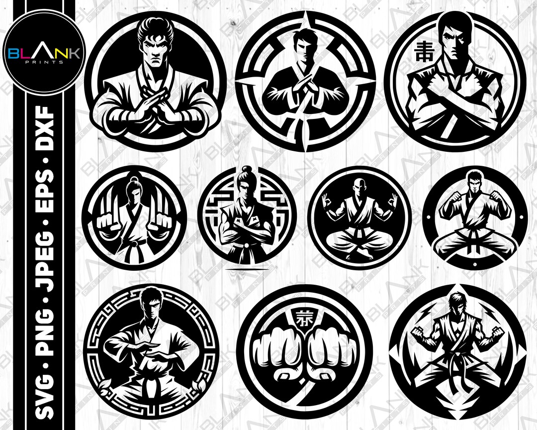 Kung Fu Bundle Svg Png Jpeg Eps Dxf Bundle Silhouette Clipart Cricut ...