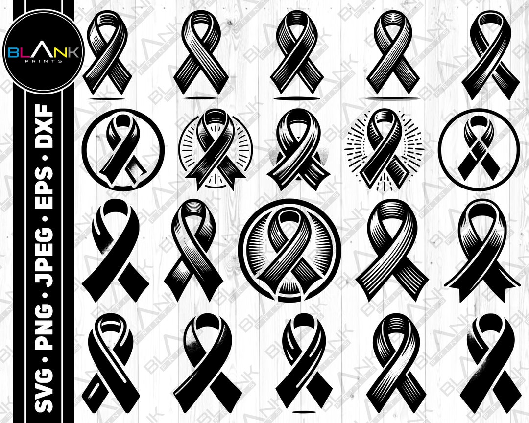 Awareness Ribbon Bundle Svg Png Jpeg Eps Dxf Bundle Silhouette Clipart ...