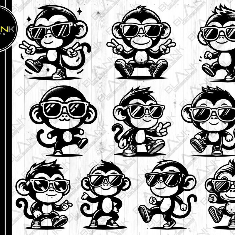Monkey Svg - Etsy