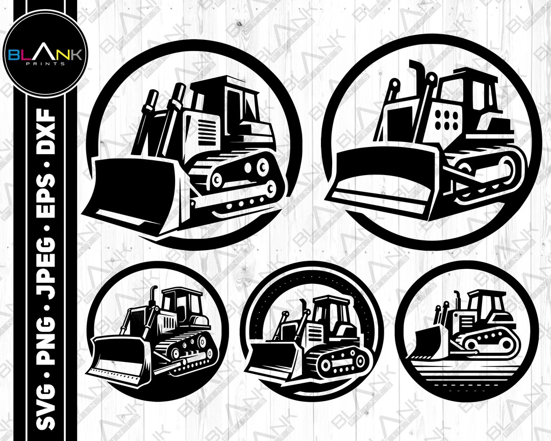 Bulldozer Bundle Svg Png Jpeg Eps Dxf Engrave Silhouette Clipart Cricut ...