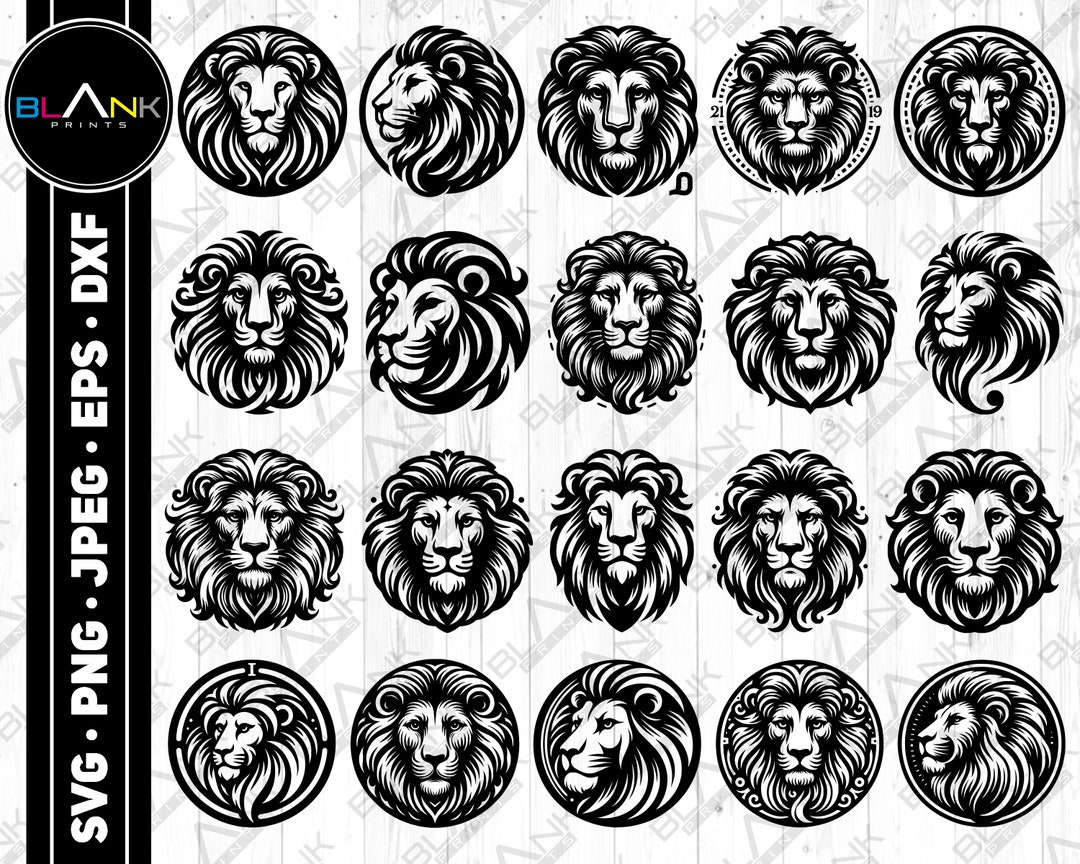 Leo Zodiac Lion Vector Bundle SVG PNG (digital Download) - Etsy