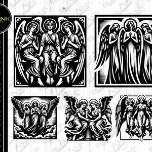 Angel Bundle Svg Png Jpeg Eps Dxf Engrave Silhouette Clipart Cricut ...