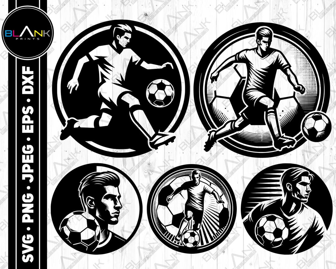 Soccer Player Vector Bundle: Laser Cut Files (digital Download) - Etsy