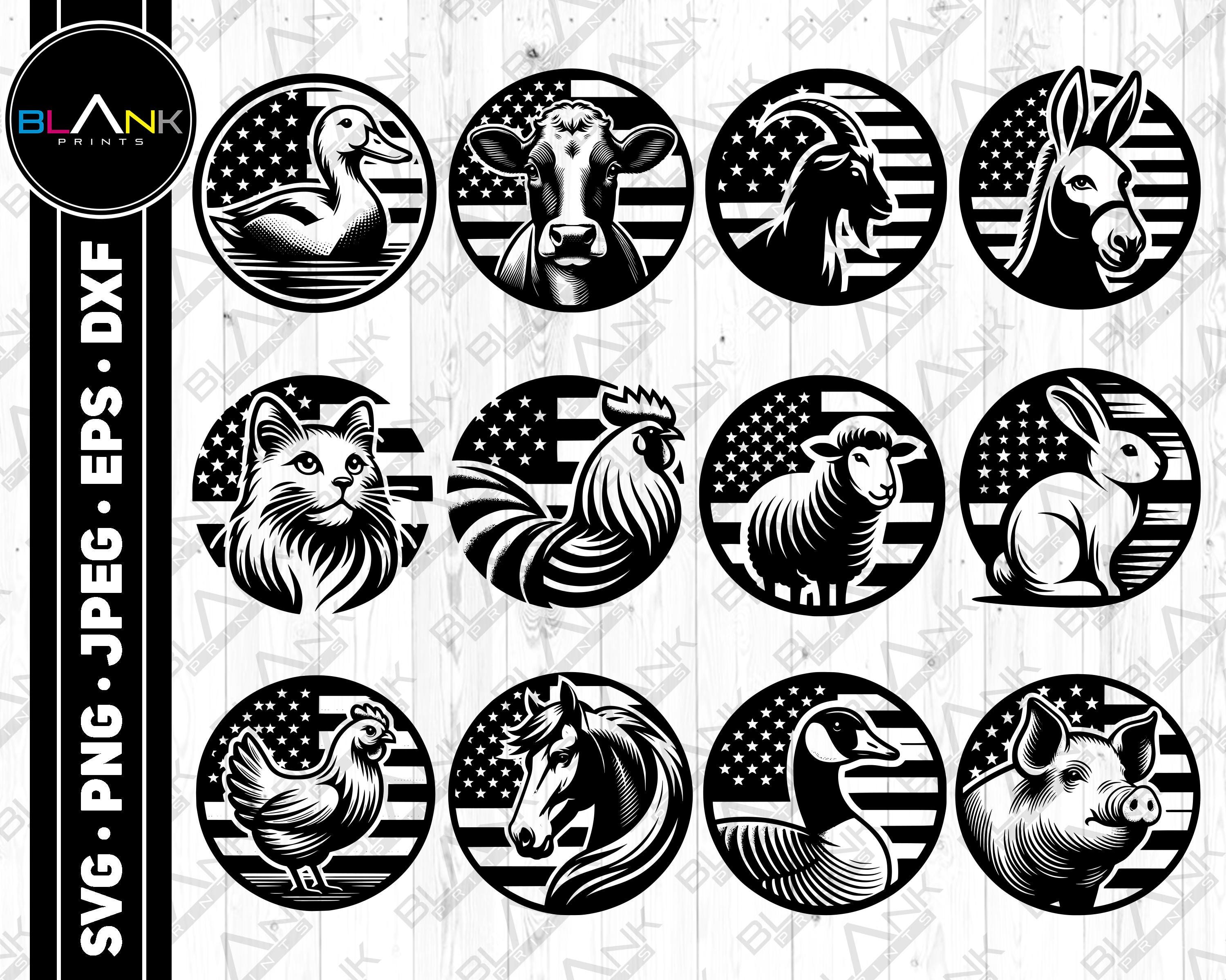 Farm Animals Mega Bundle (svg, Png, Jpg, Eps, Dxf) (digital Download ...