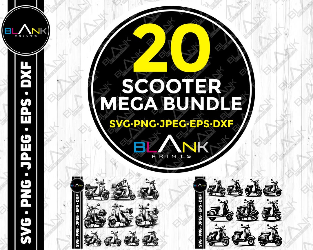 Scooter Mega Bundle Vector Art (svg, Png, Jpeg, Eps, Dxf) - Etsy Australia