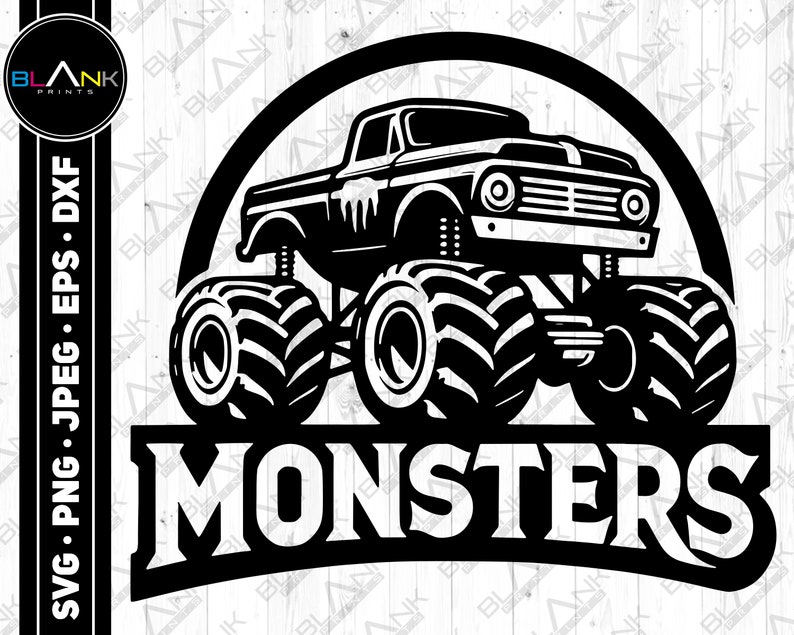 Monster Truck Svg Png Jpeg Eps Dxf Silhouette Cricut Commercial Use Svg ...