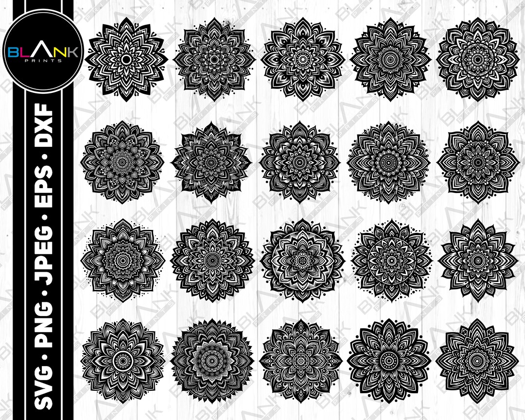Mandala SVG Bundle: Clipart, Silhouette, Cricut Vector (digital ...