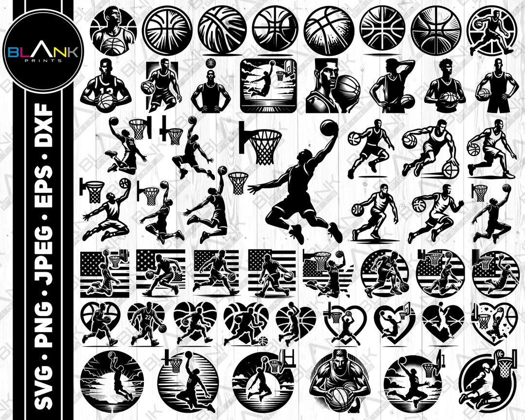 Basketball Player SVG Bundle: Dunk, Layup, Sports Design (digital ...