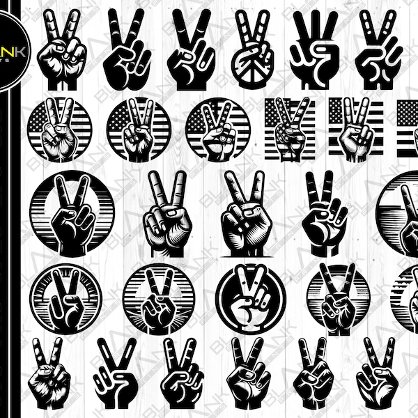 Peace Hand Sign - Etsy