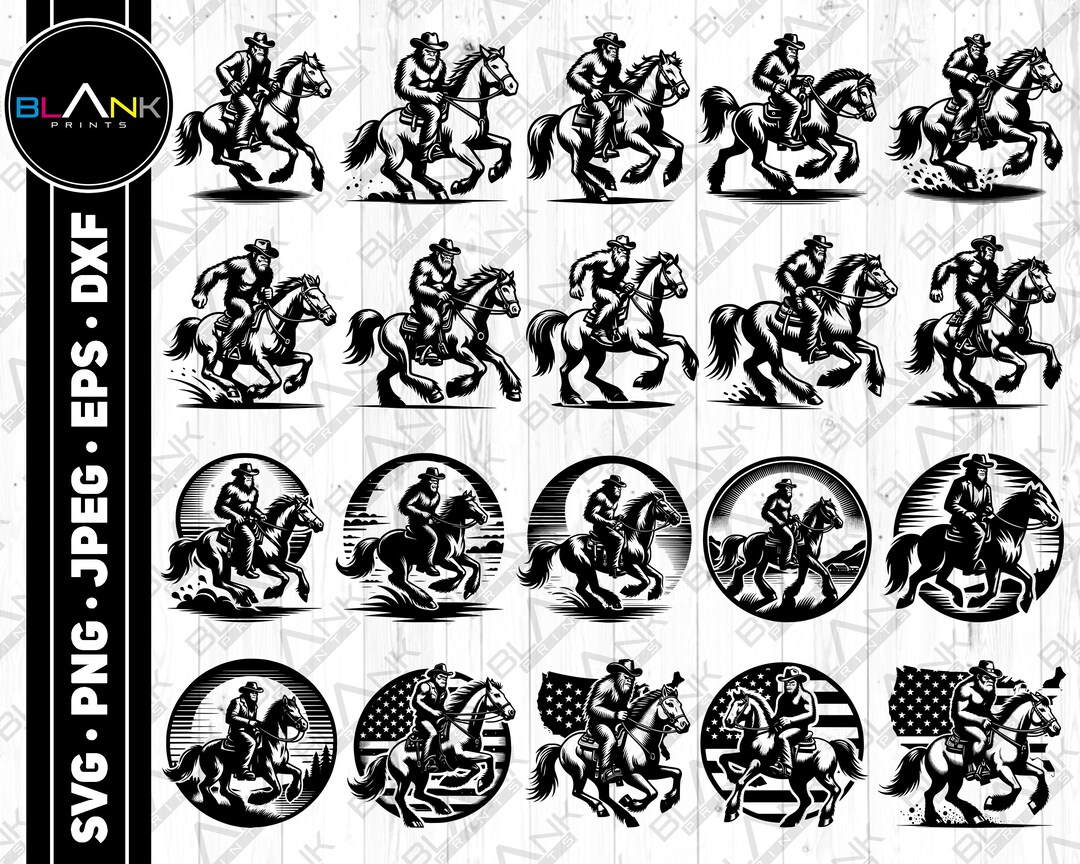 Bigfoot Rodeo Bundle Svg Png Jpeg Eps Dxf Bundle Silhouette Cricut ...