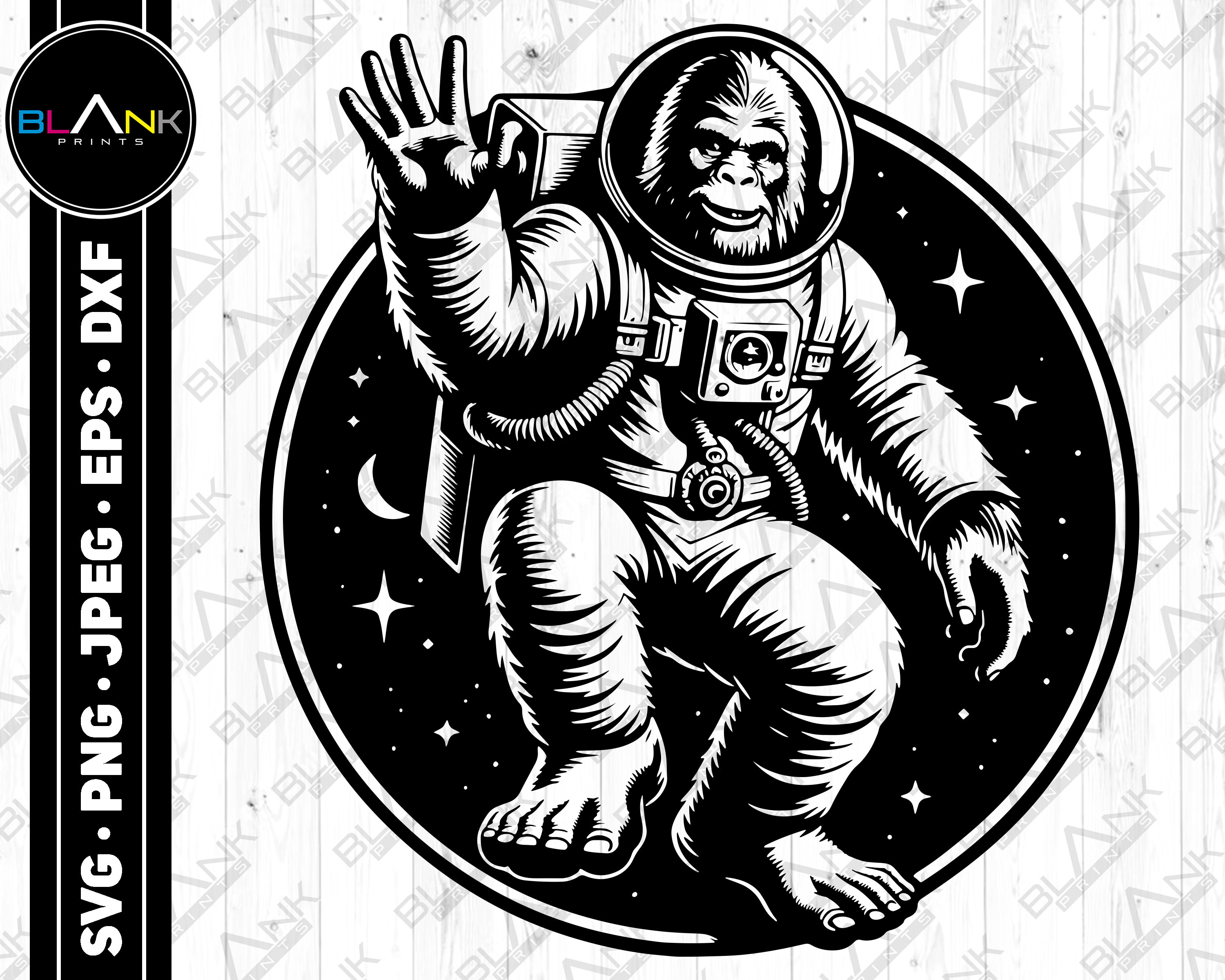 Bigfoot in Space Svg Png Jpeg Eps Dxf Silhouette Cricut Commercial Use ...